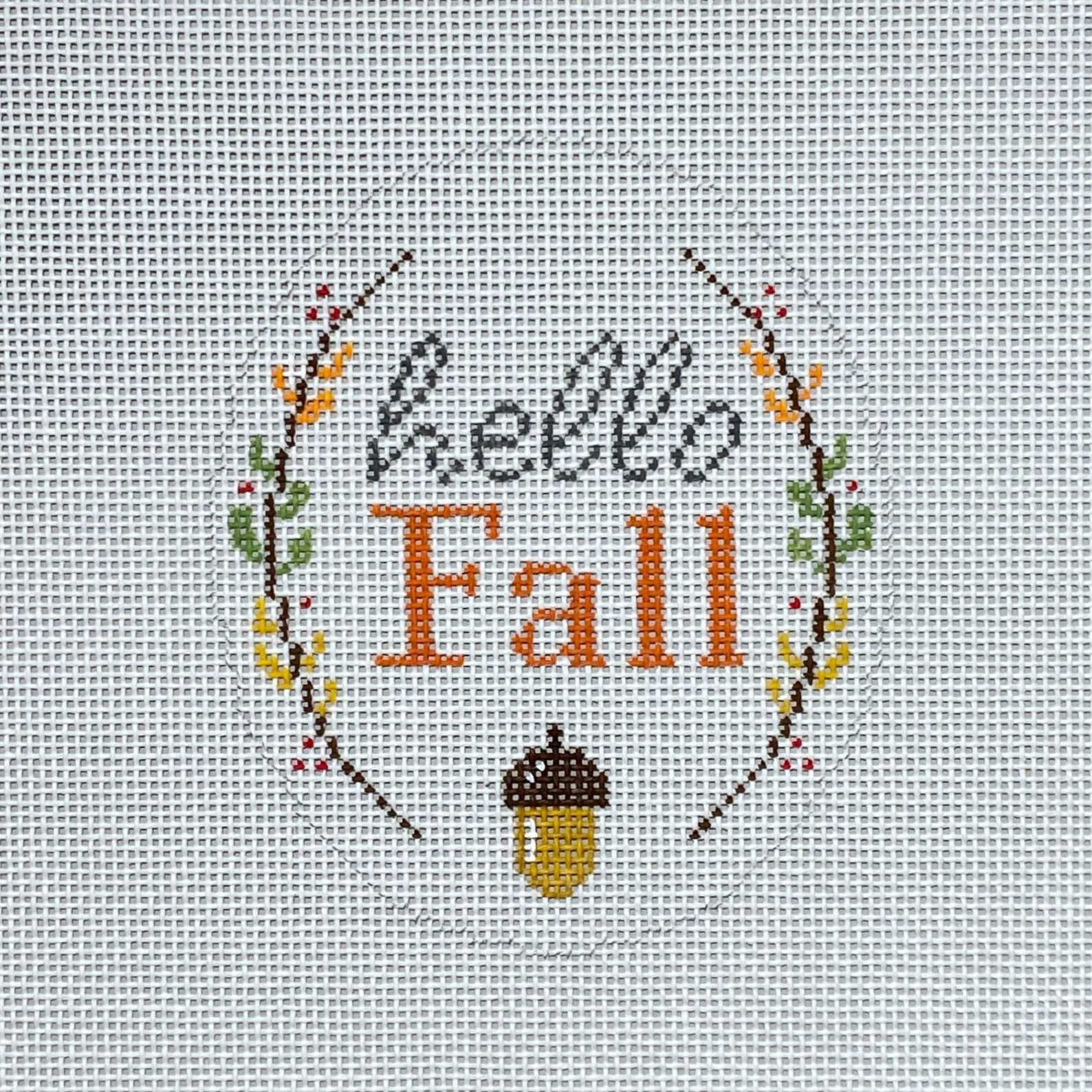 Hand Painted Hello Fall Needlepoint Canvas by Mypinksugarlife - Etsy