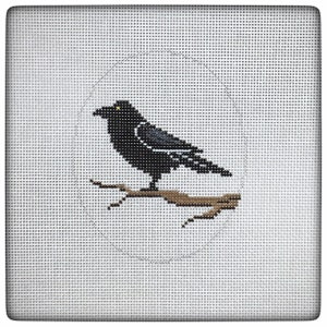 Hand Painted Crow / Raven Needlepoint Canvas by Mypinksugarlife - Etsy