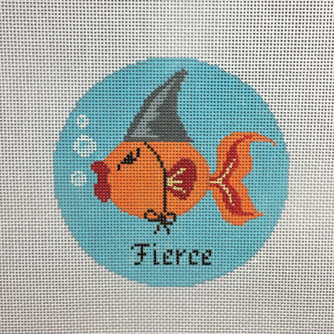 Hand Painted Fierce Shark Needlepoint Canvas by Mypinksugarlife - Etsy