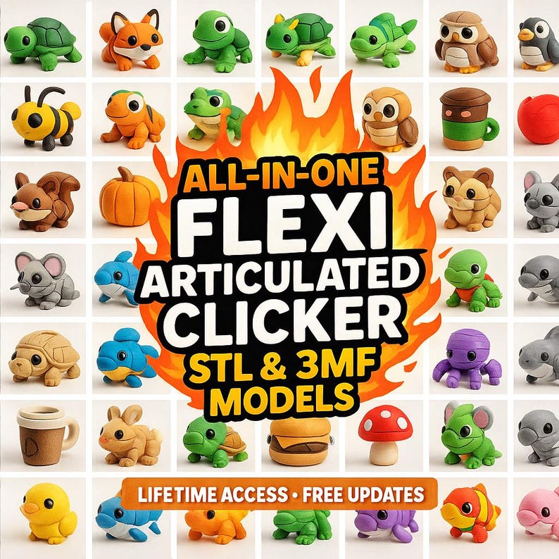 1300+ Ultimate Flexi & Articulated and Clicker 3D Model Mega Bundle ...