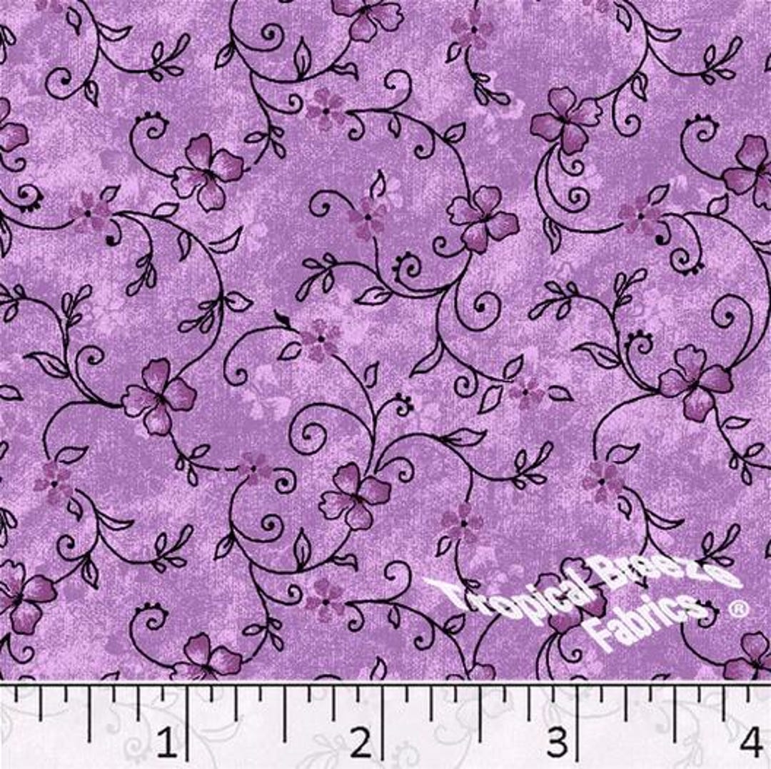 Orchid Floral Vines Poly Cotton Fabric - Etsy