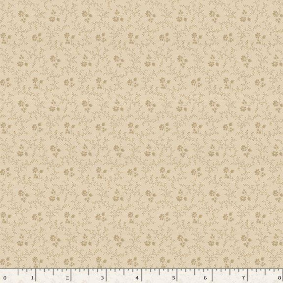 Marcus Fabrics Dressmaker Petite Flower Quilting Cotton Fabric- Cream ...