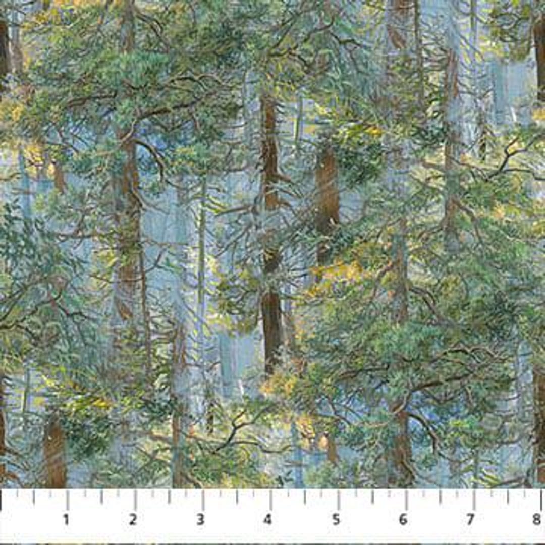 Northcott Bear's Den Trees Quilting Cotton Fabric- Light Blue Multi - Etsy