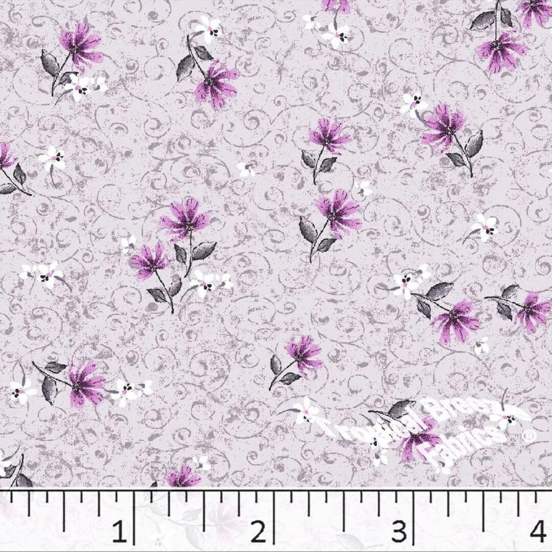 Lilac Tiny Floral Poly Cotton Fabric - Etsy