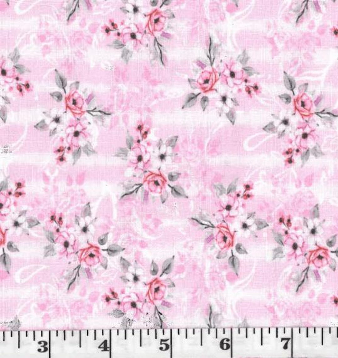 Blush Flower Clusters Linen-look Poly Cotton Fabric - Etsy
