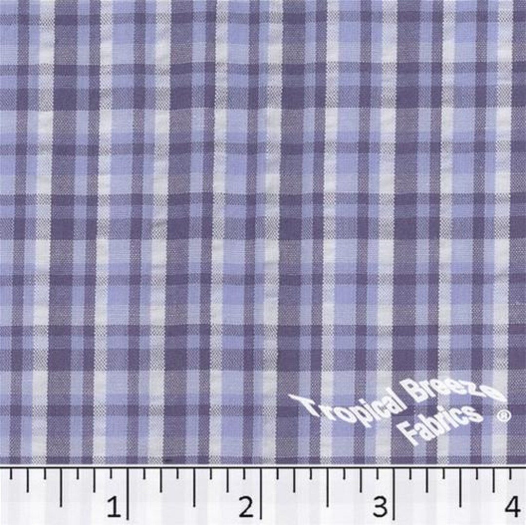 Lavender Plaid Seersucker Fabric - Etsy