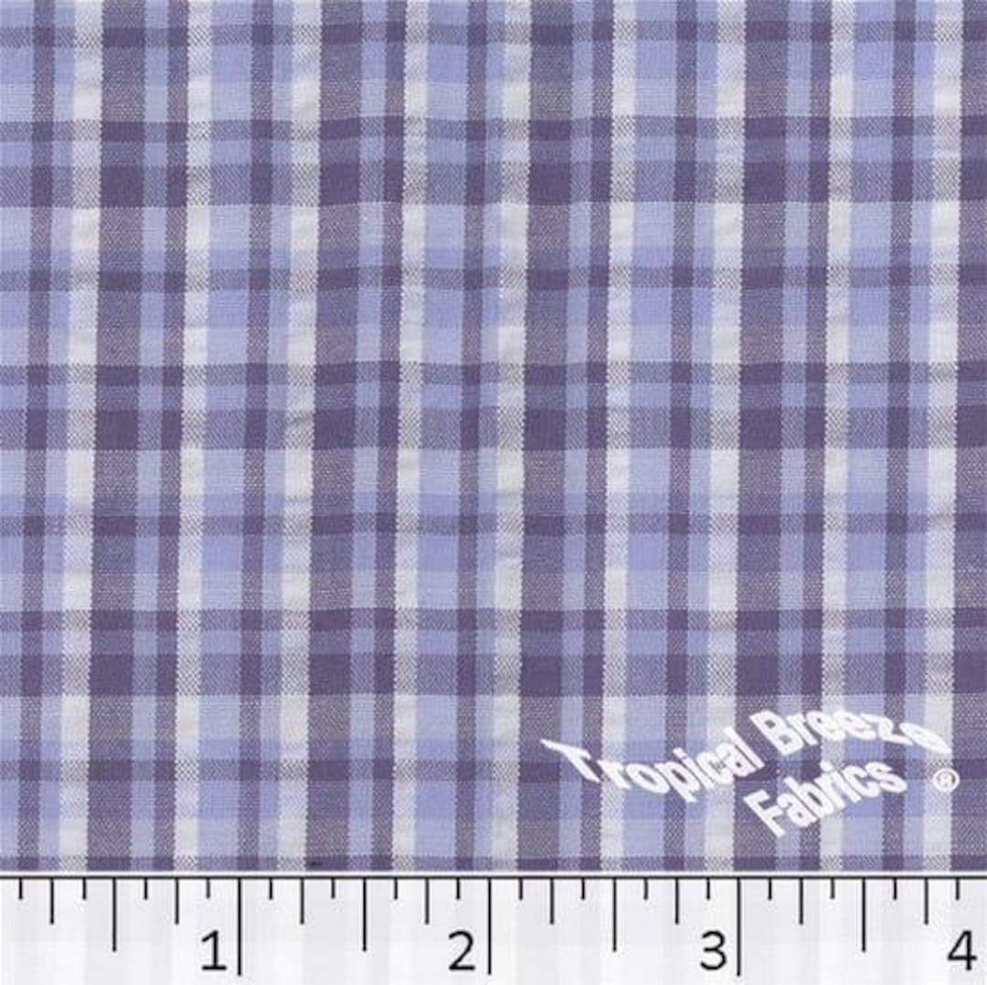 Lavender Plaid Seersucker Fabric - Etsy
