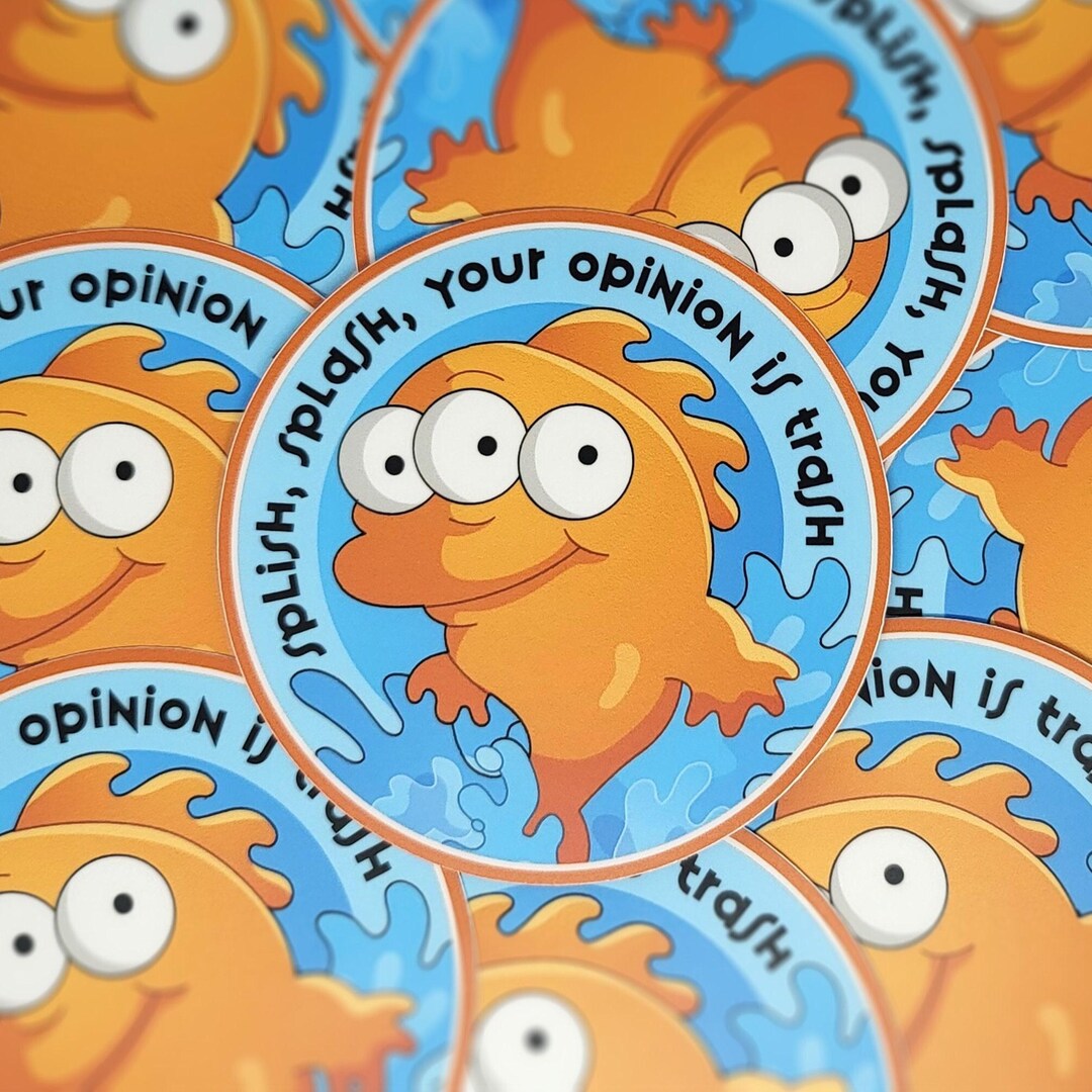 Splish Splash Funny Fish Sticker – the Simpsons Blinky Your Opinion is ...