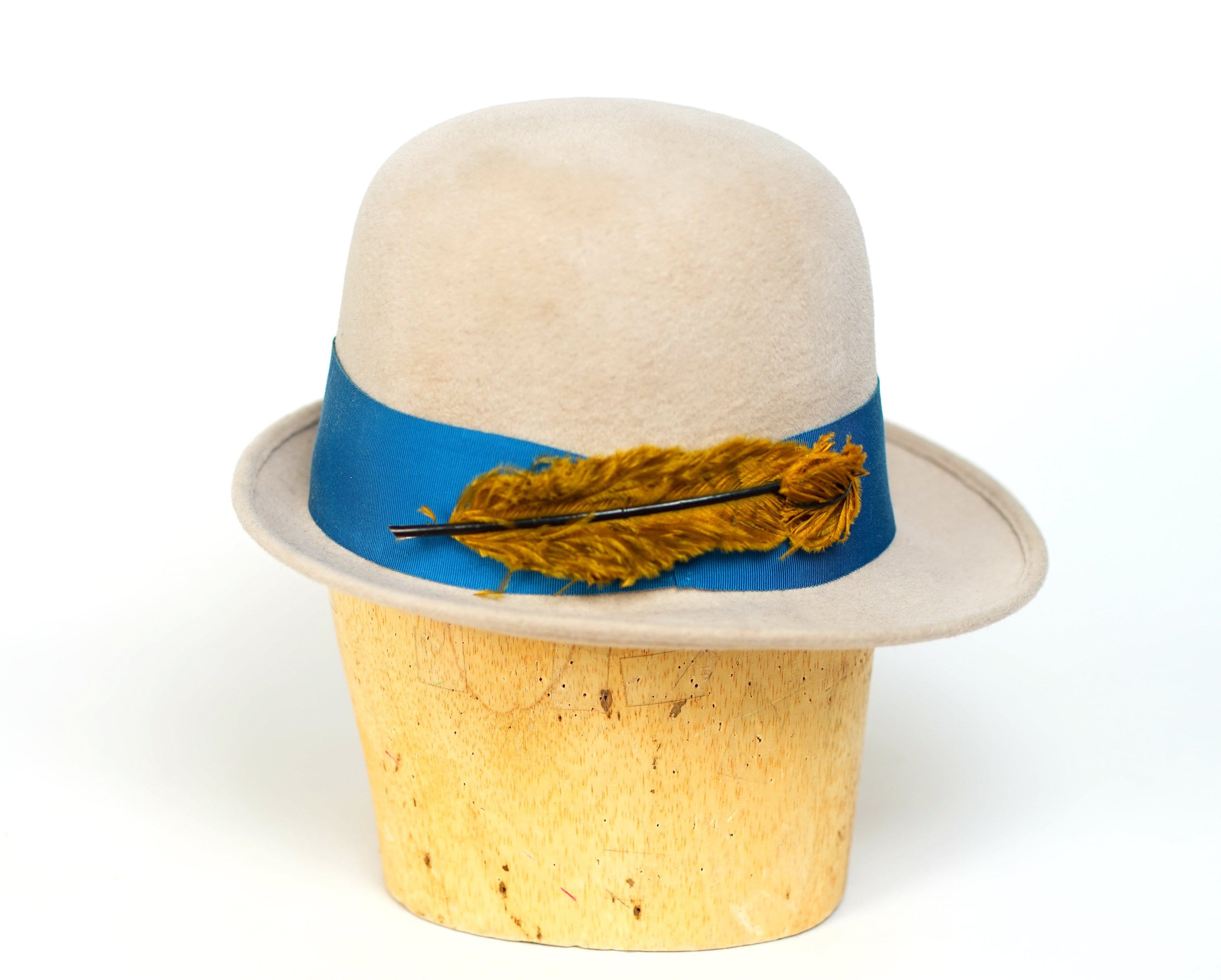 Ivory Tall Crown Western Bowler Hat/fedora Hat/ Fur Felt/derby Hat ...