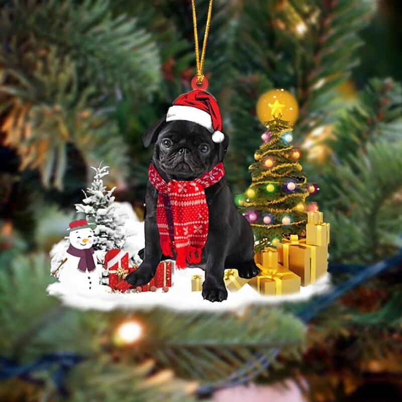 Pug Christmas Ornaments - Etsy