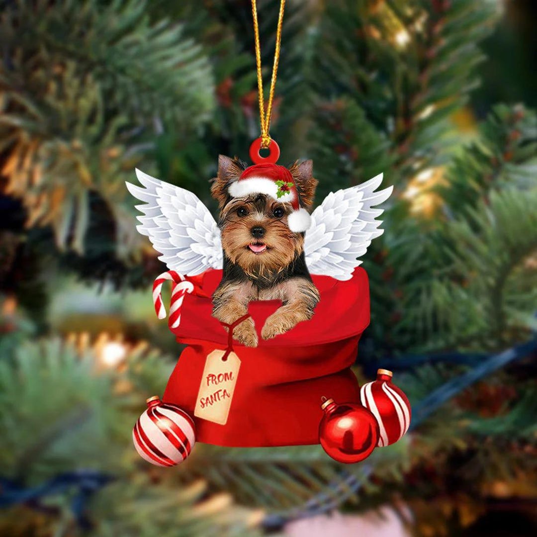 Yorkie Angel Ornament, Yorkshire Terrier Christmas Gift, Dog Memorial ...