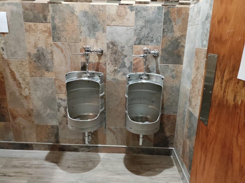 Signature Keg Urinal Kit: Stainless Steel, Bar, Brewery, Mancave Decor ...