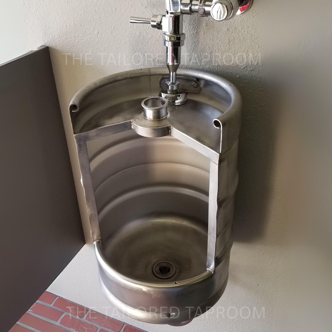 Heritage Keg Urinal Kit: Stainless Steel Bar, Brewery, Pub Decor - Etsy