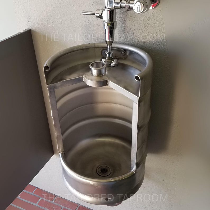Heritage Keg Urinal Kit: Stainless Steel Bar, Brewery, Pub Decor - Etsy