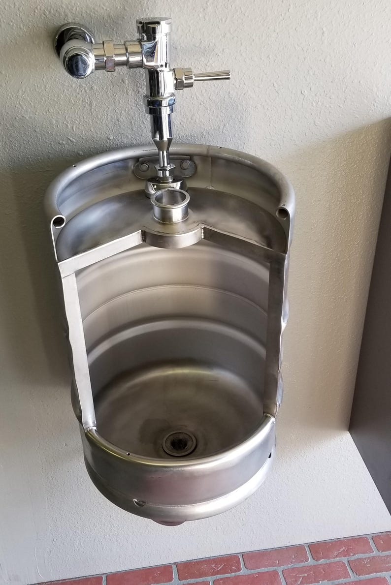 Heritage Keg Urinal Kit: Stainless Steel Bar, Brewery, Pub Decor - Etsy