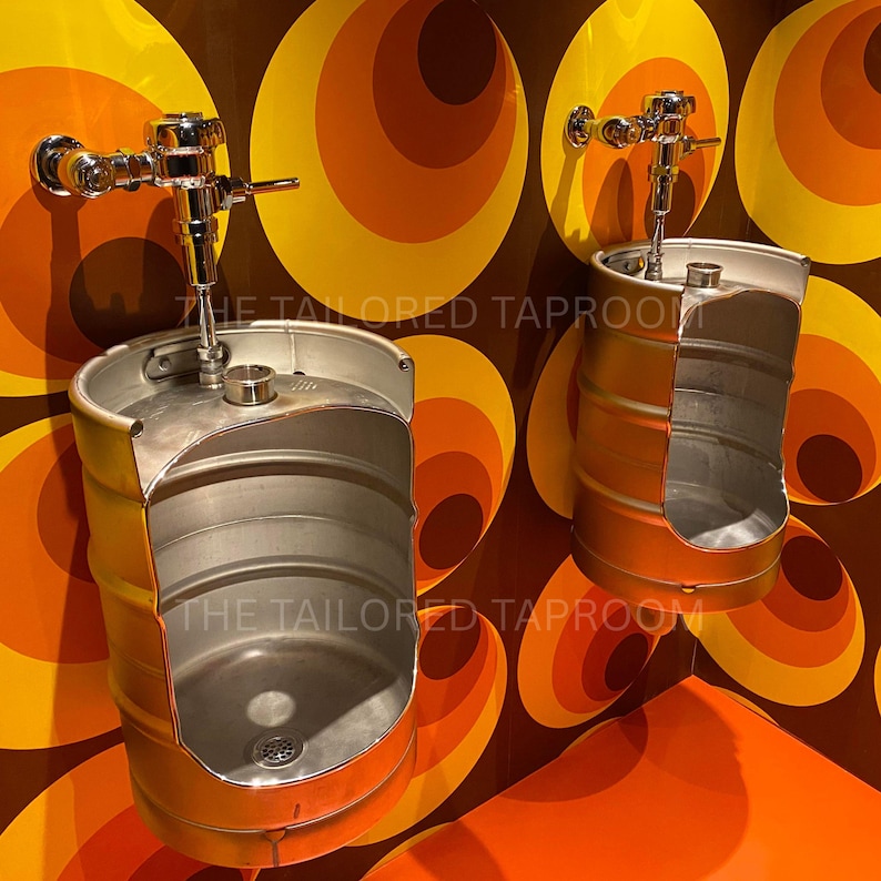 Signature Keg Urinal Kit: Stainless Steel, Bar, Brewery, Mancave Decor ...