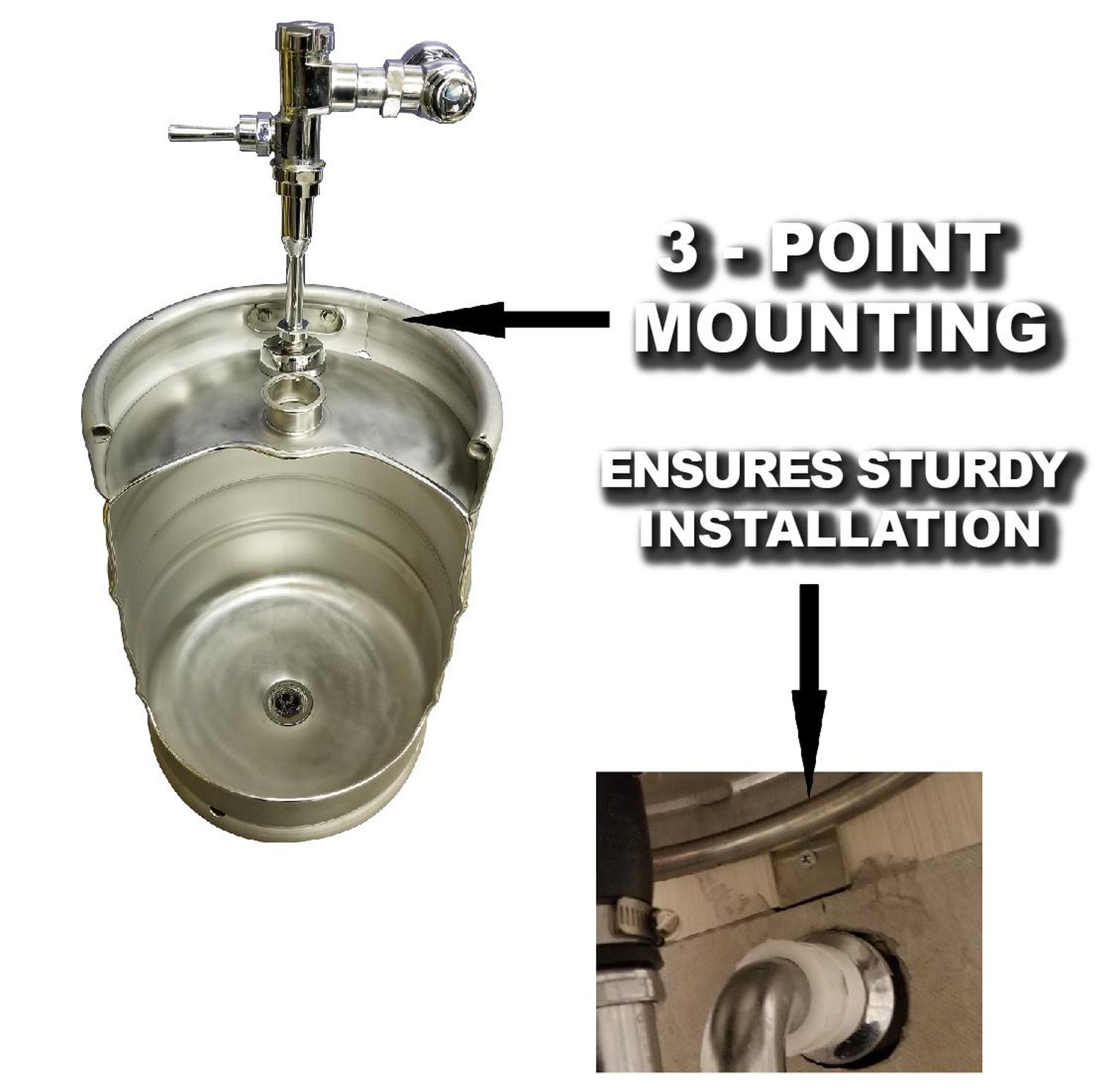 Brushed Keg Urinal: Complete Signature Series Kit. Flush Valve Included ...