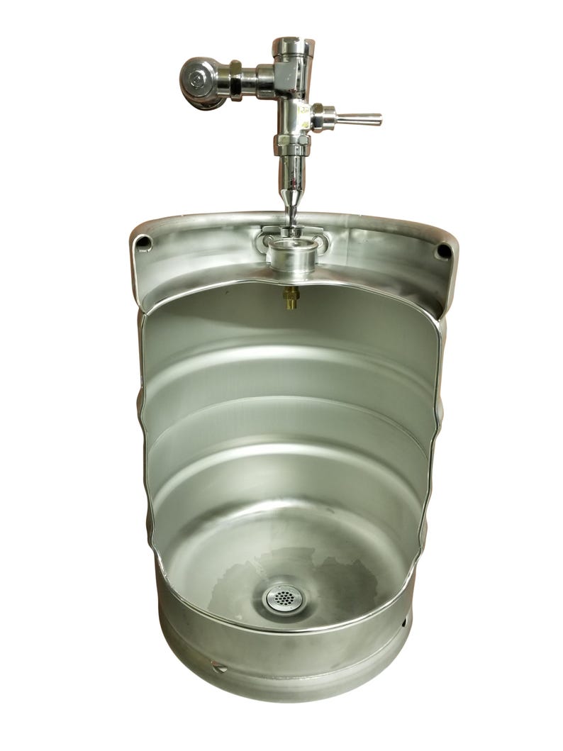Signature Keg Urinal Kit: Stainless Steel, Bar, Brewery, Mancave Decor ...