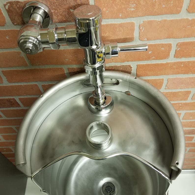 Signature Keg Urinal Kit: Stainless Steel, Bar, Brewery, Mancave Decor ...