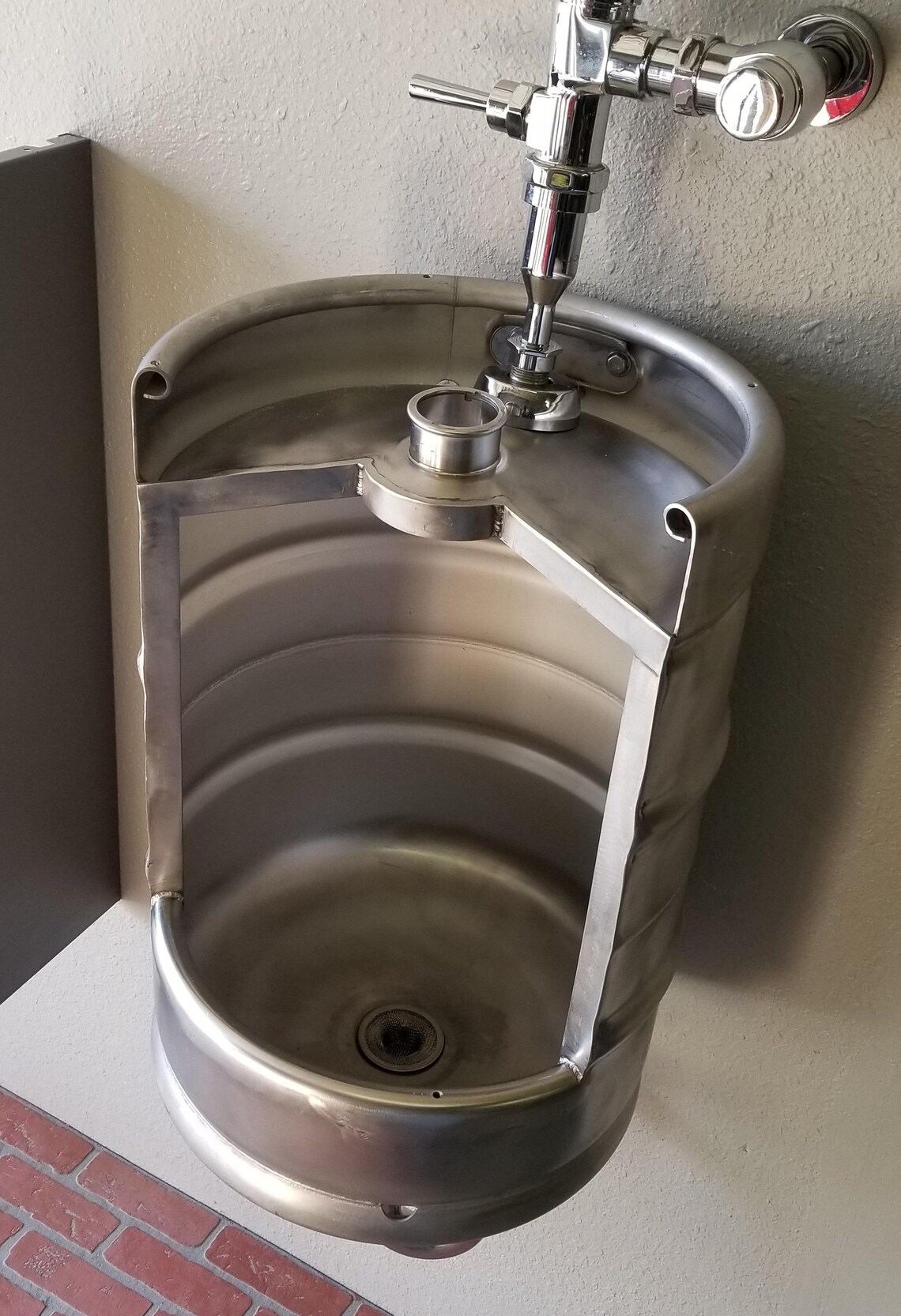 Heritage Keg Urinal Kit: Stainless Steel Bar, Brewery, Pub Decor - Etsy