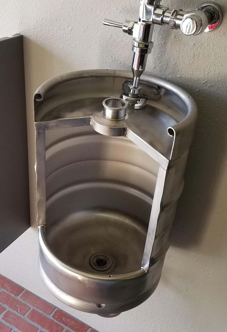 Heritage Keg Urinal Kit: Stainless Steel Bar, Brewery, Pub Decor - Etsy