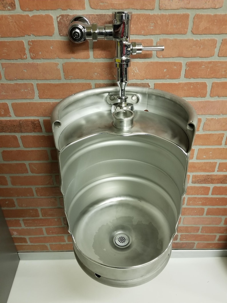 Signature Keg Urinal Kit: Stainless Steel, Bar, Brewery, Mancave Decor ...