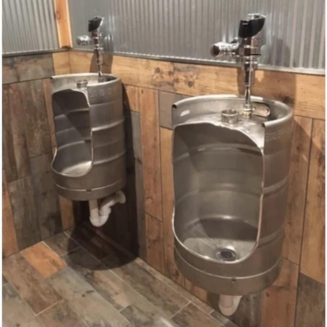 Signature Keg Urinal Kit: Stainless Steel, Bar, Brewery, Mancave Decor ...