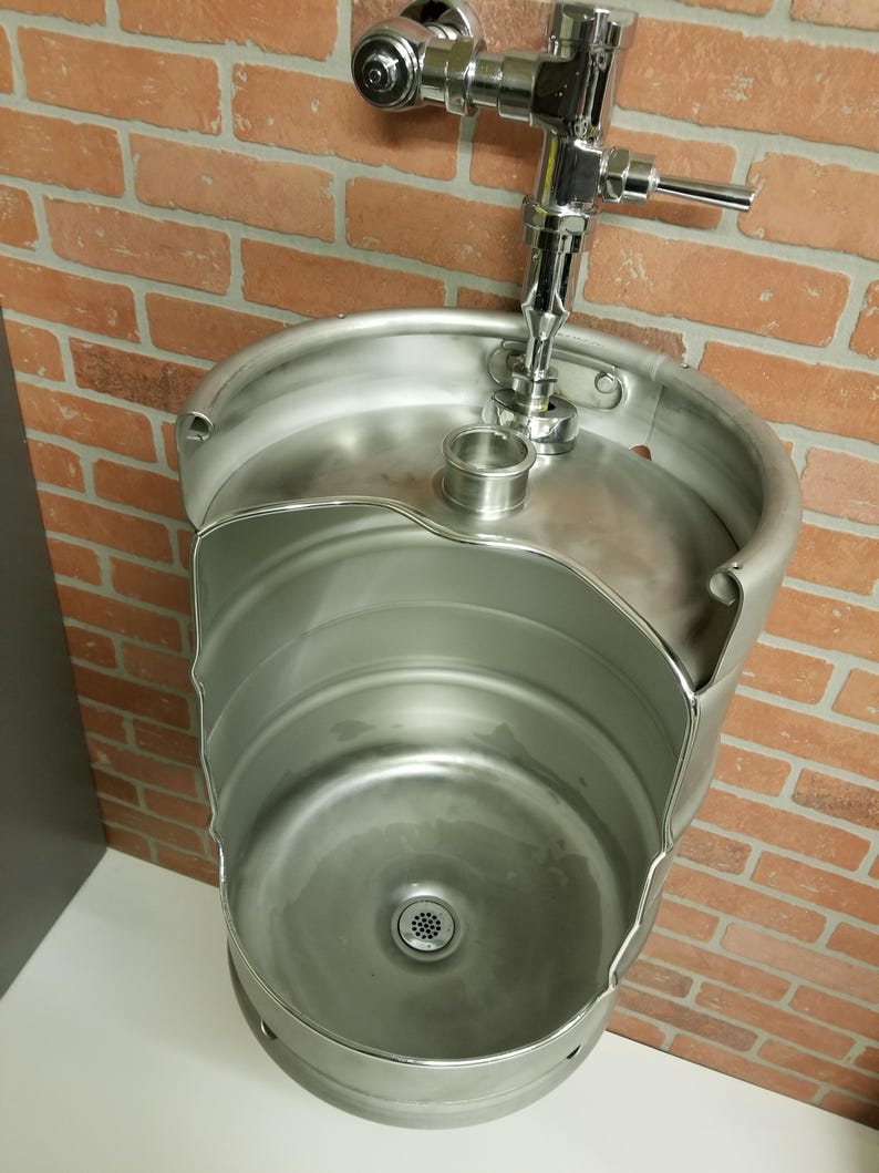 Signature Keg Urinal Kit: Stainless Steel, Bar, Brewery, Mancave Decor ...