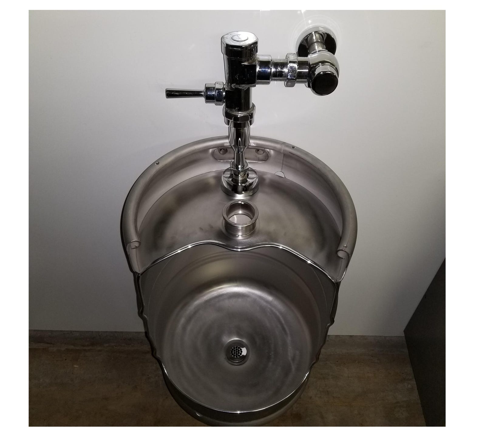 Brushed Keg Urinal: Complete Signature Series Kit. Flush Valve Included ...