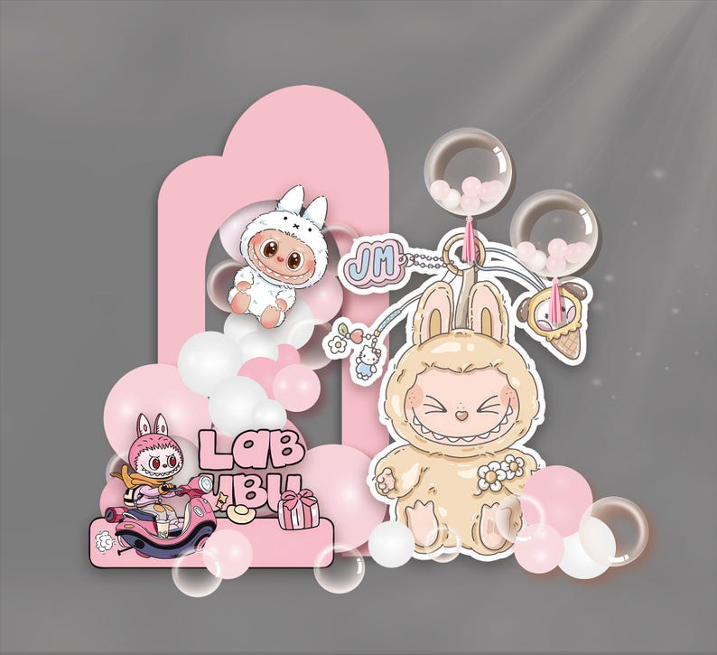 Labubu Party PNG & PSD Clipart | Cute Cartoon Characters | Birthday ...