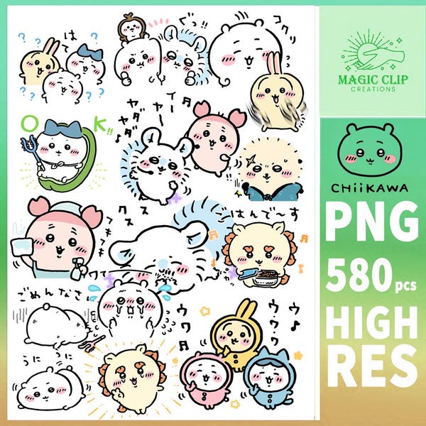Chiikawa Stickers Png - Etsy