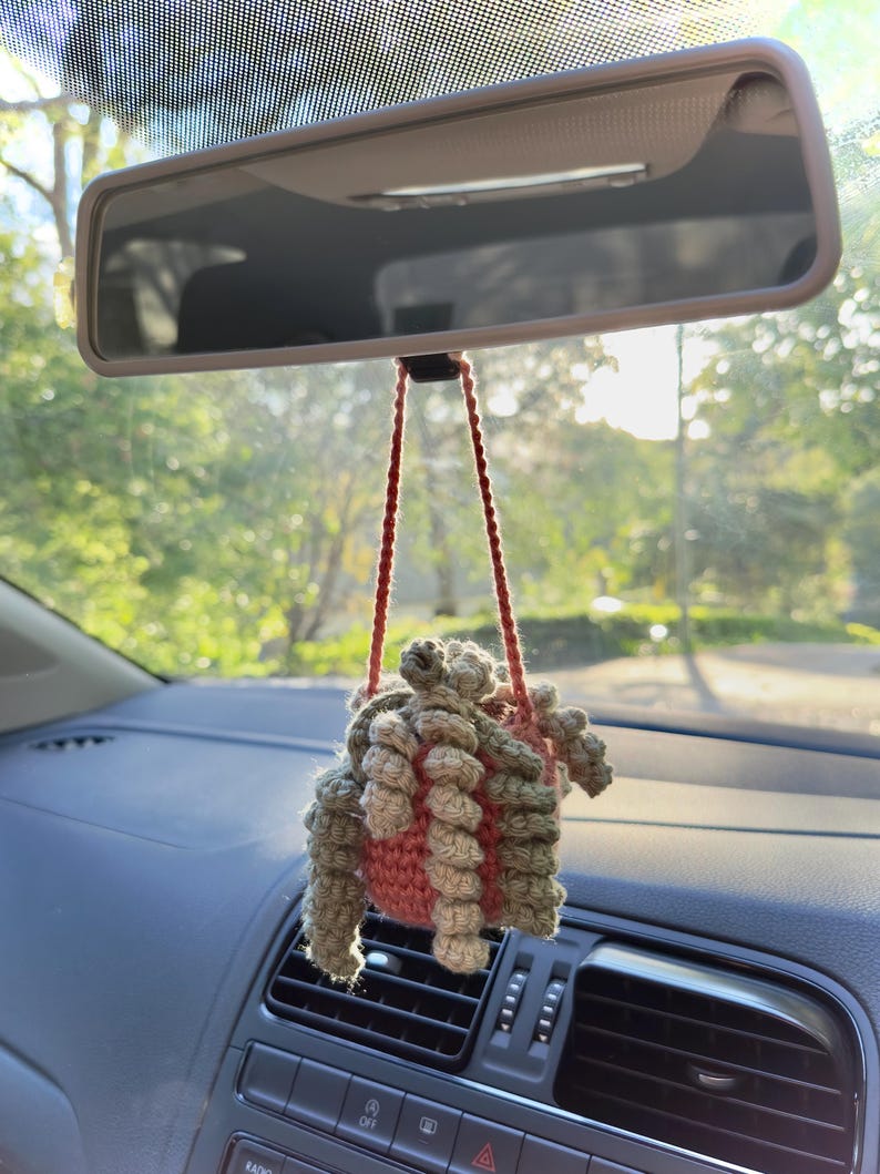 Crochet Spiral Leaf Hanging Plant Pattern: DIY Car Decor (PDF Pattern ...