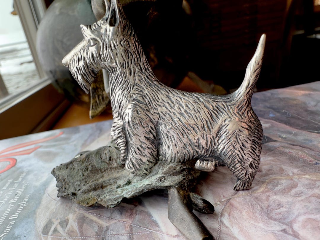 Vintage Sterling Silver 2 1/2” Scottie Dog Pin, Beloved Scottish ...