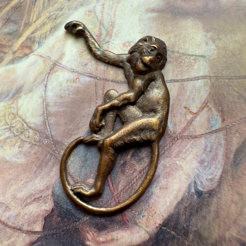 Vintage Brass Monkey Lamp - Etsy