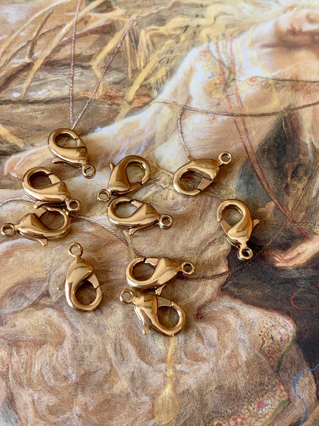 10 Vintage Solid Brass 12mm Lobster Clasp, Old Designer Stock Lobster ...