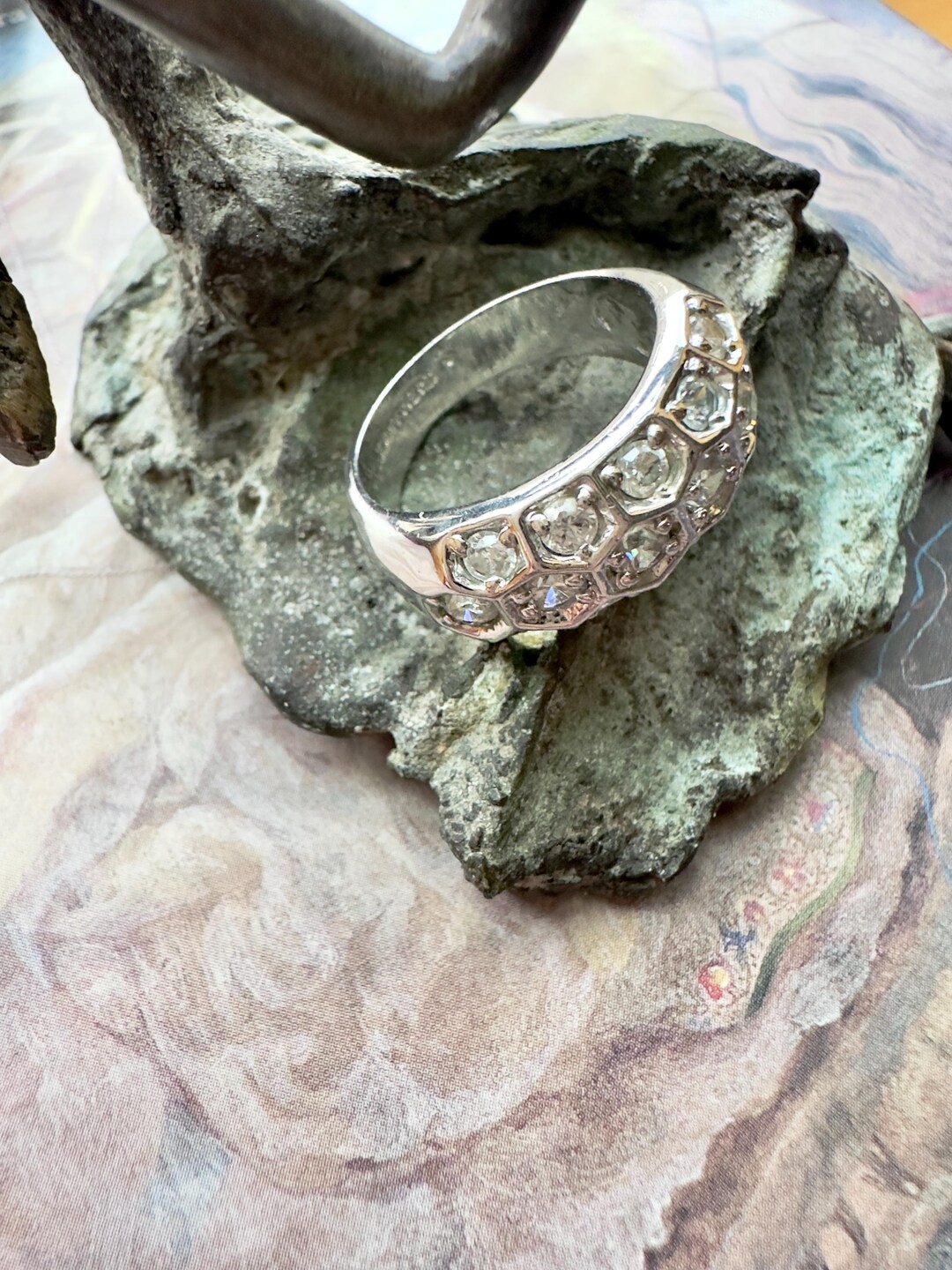 Vintage Joan Rivers RING, Signed Classic Rhinestone Statement Size 7 ...