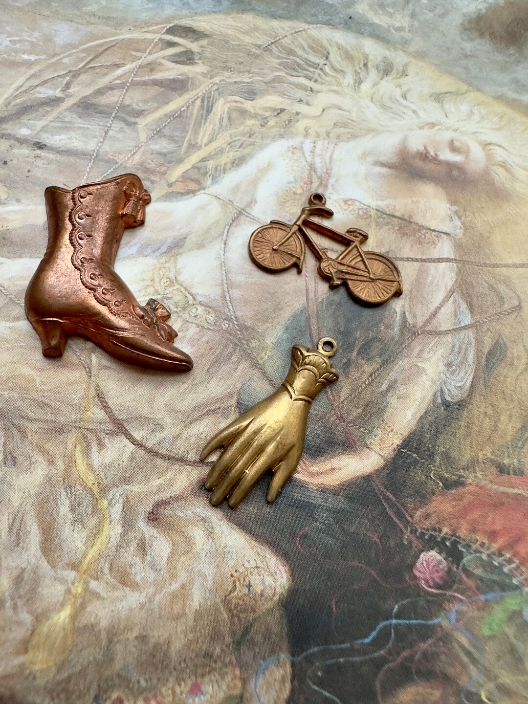 Vintage Solid Brass Victorian Hand Boot Bicycle Connectors - Etsy