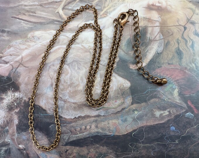 Vintage Solid Brass Gorgeous 2.5mm Cable Chain OLD Solid Brass Necklace ...