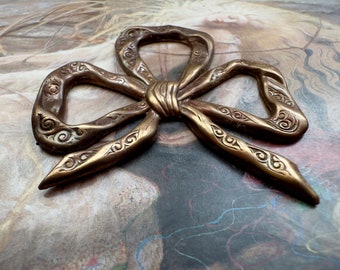 Vintage Original Old Brass Deco Bow Piece Findings Stampings REF 284 - Etsy