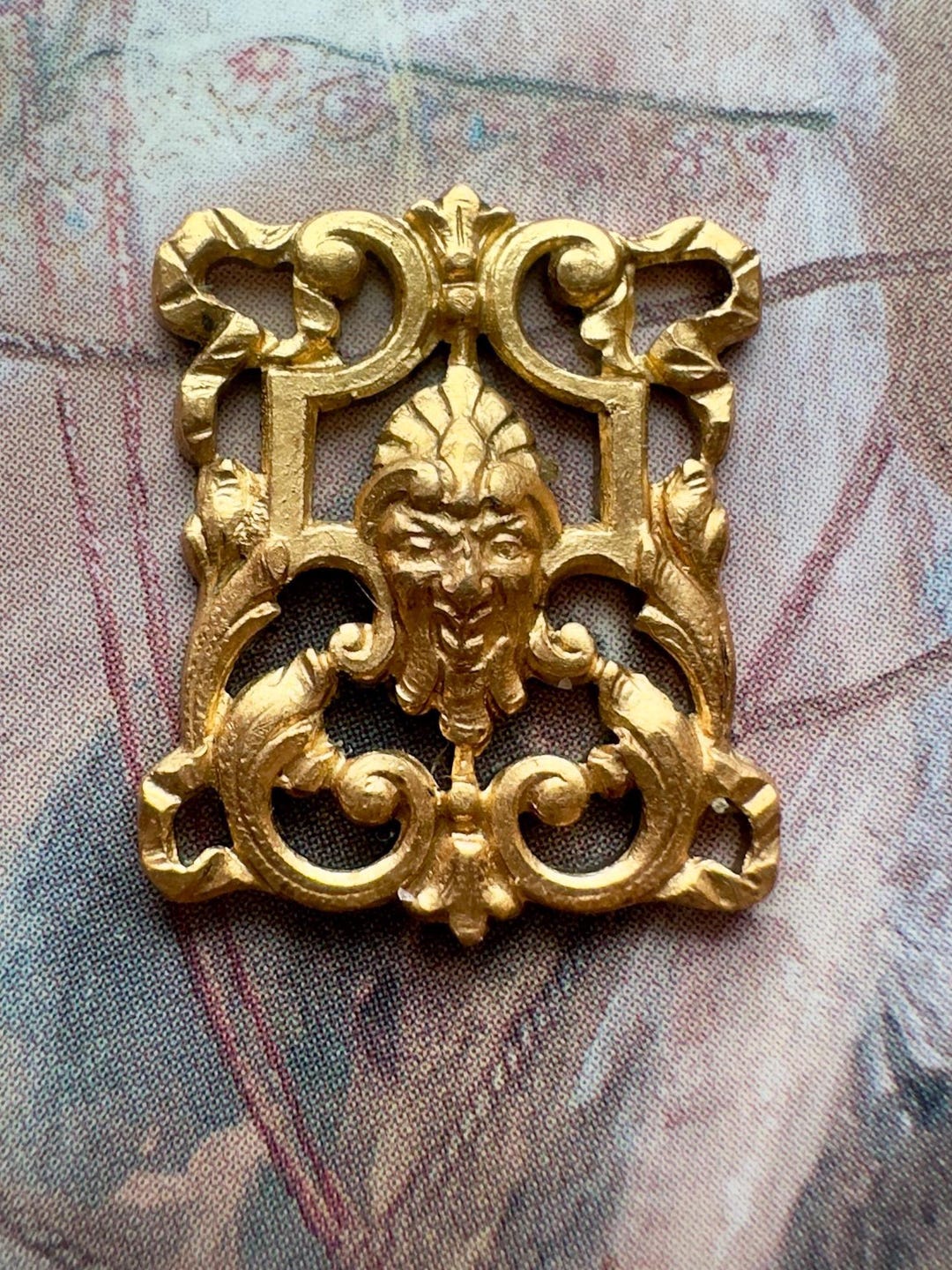 Vintage Rare Devil Jester Very Old Solid Brass Ornate Art Deco Pendant ...