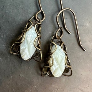 Vintage RARE Art Deco Carved Mother of Pearl Handset Miriam Haskell ...