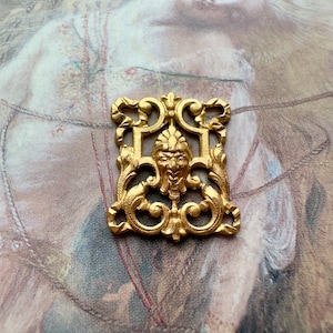 Vintage Rare Devil Jester Very Old Solid Brass Ornate Art Deco Pendant ...