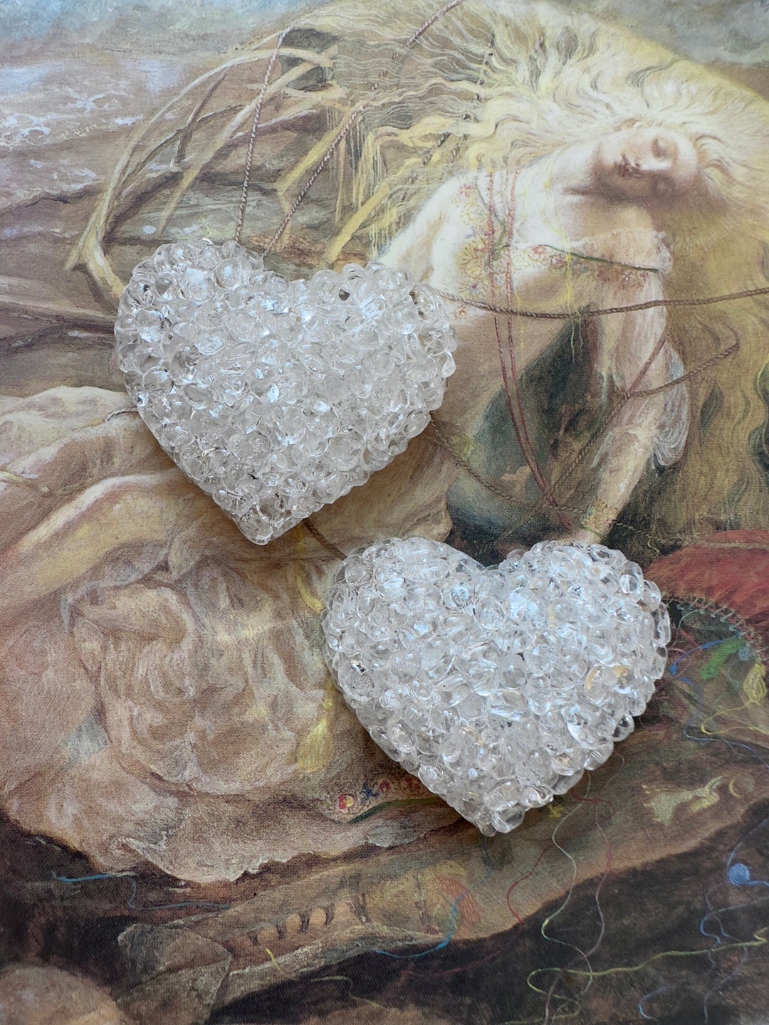 Vintage LUCITE Rare Unique Heart Cabochons, New-old-stock, Vogue ...
