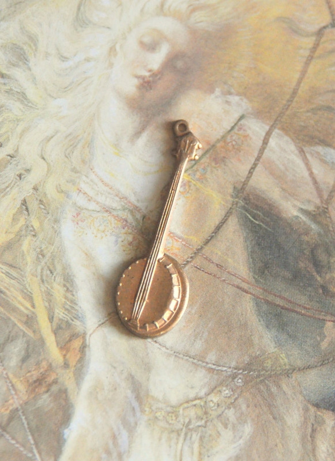 Vintage Old Brass Banjo Pendant REF 005 - Etsy