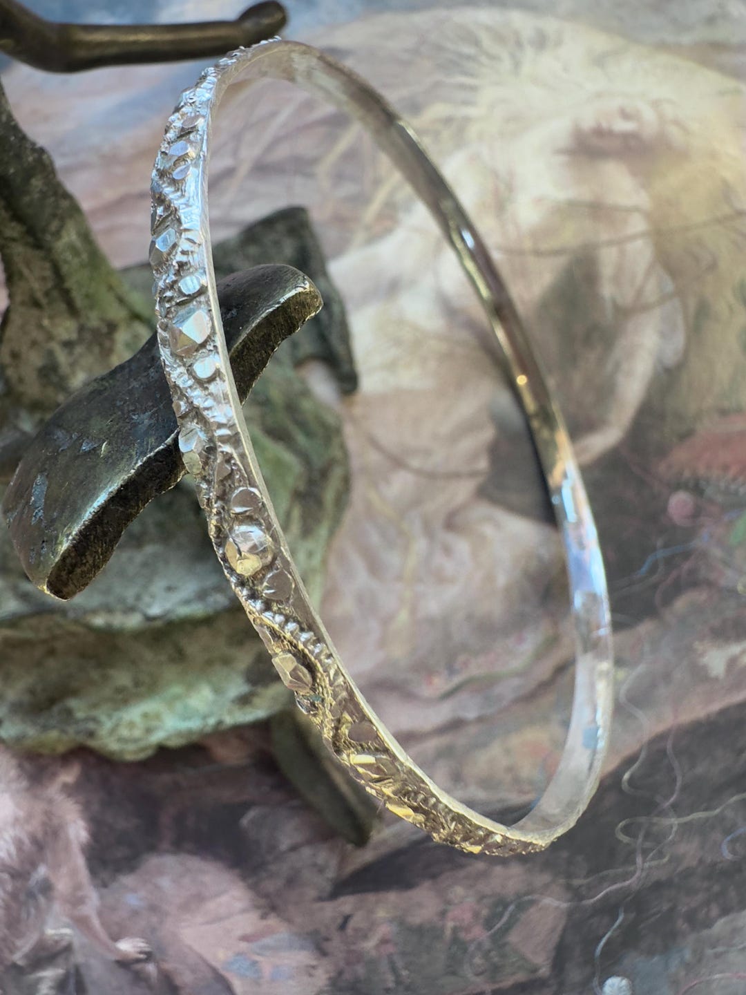 Vintage Victorian Scroll-work STERLING Bangle Bracelet, Hallmarked ...