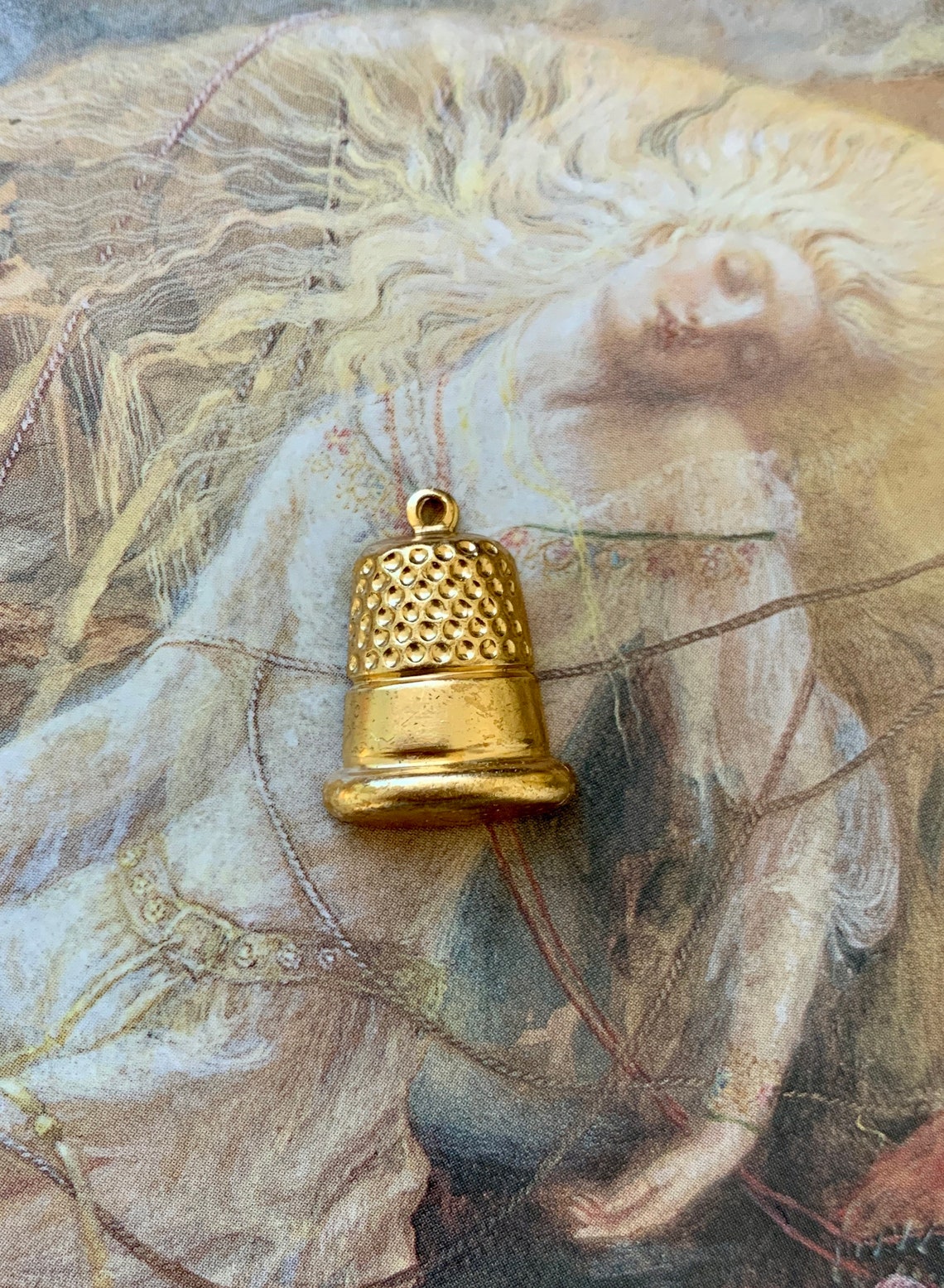 4 Vintage Old Brass Thimble Charms Sewing Pendants Findings - Etsy