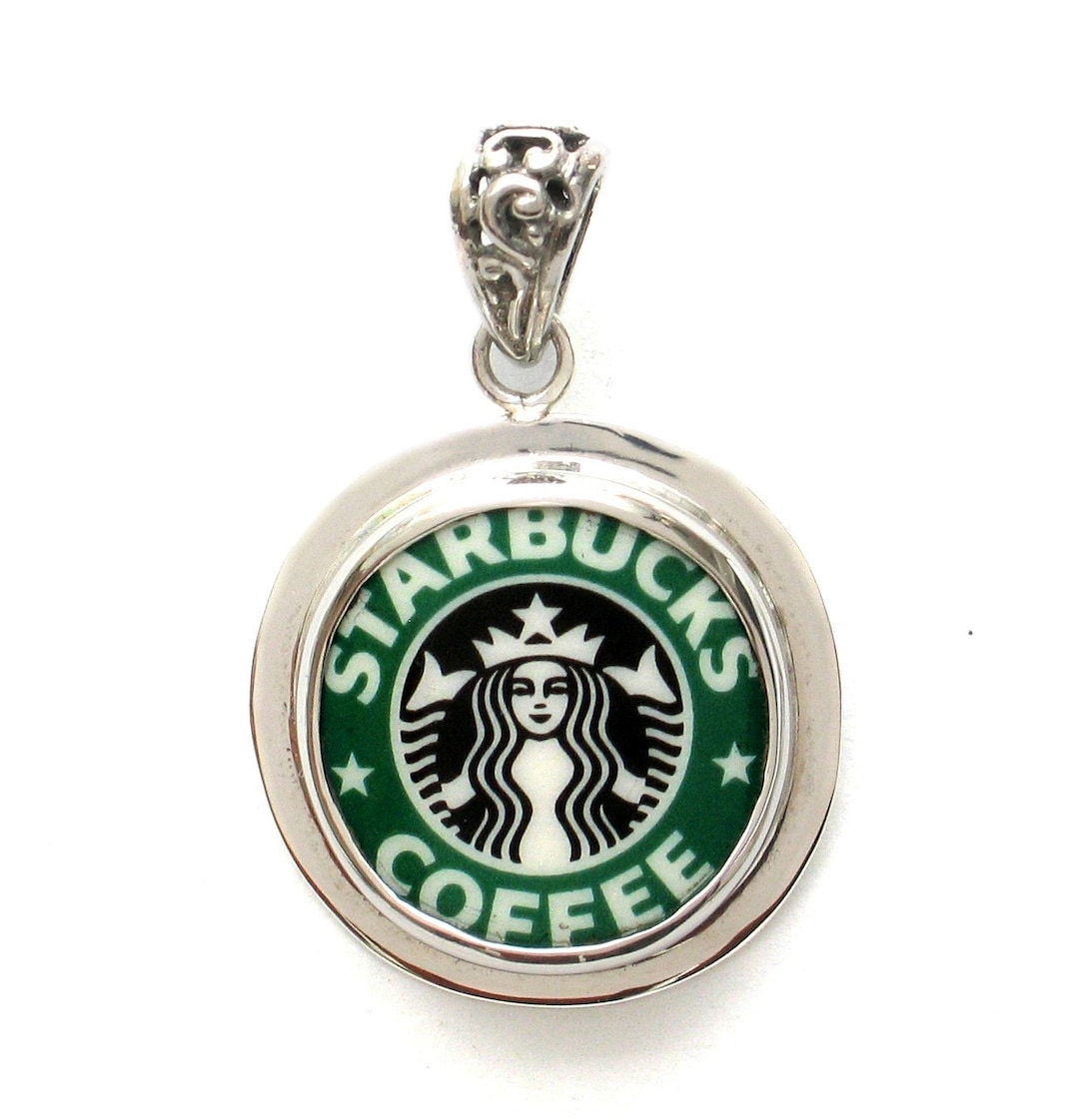 Broken China Jewelry Starbucks Backstamp Sterling Circle Pendant - Etsy