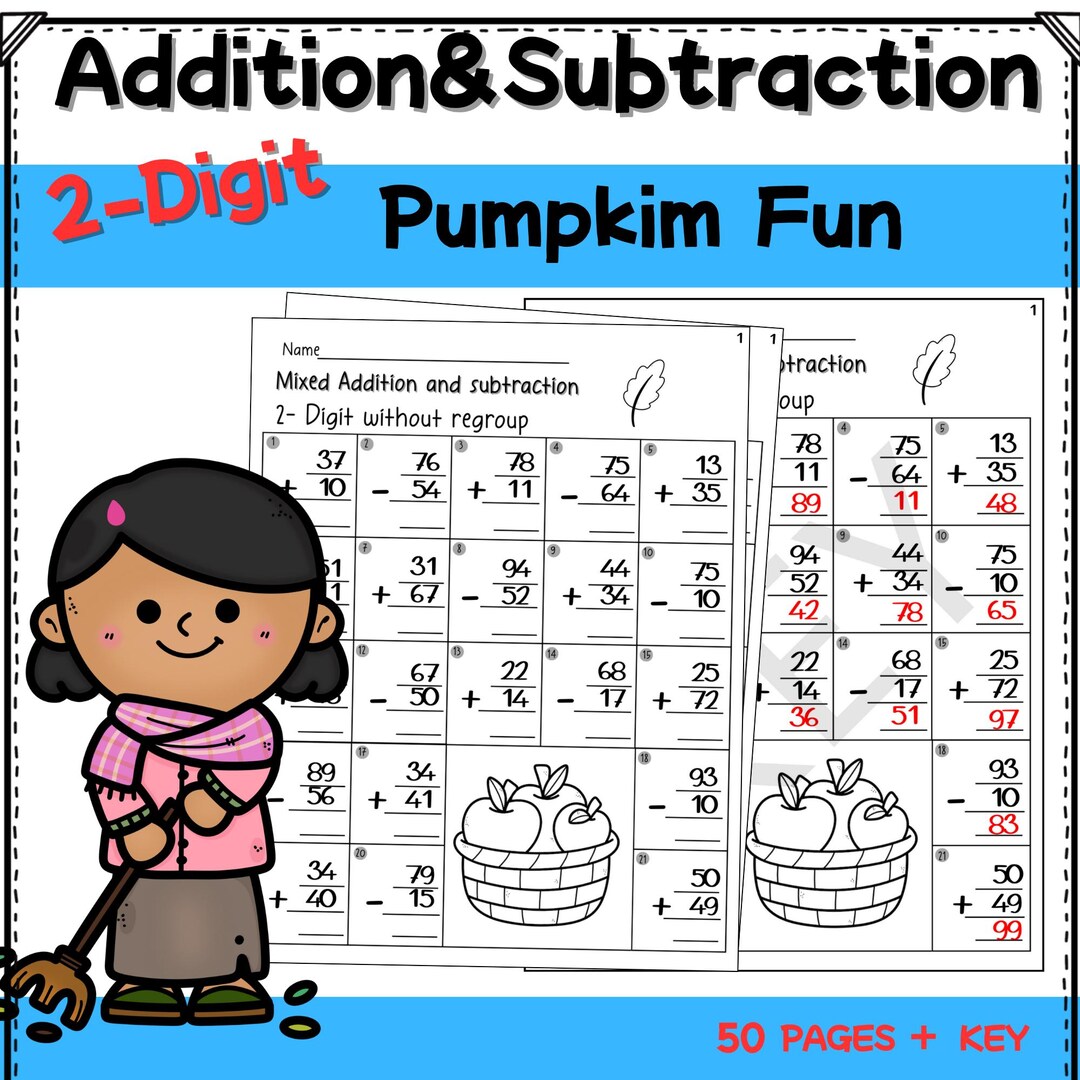 Mix 2-digit Addition and Subtraction Without Regrouping - Etsy