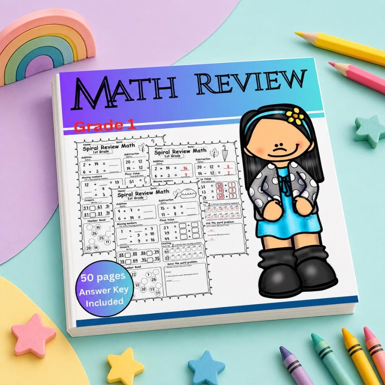1st Grade Math Spiral Review Worksheets | Daily Practice, Morning Work ...