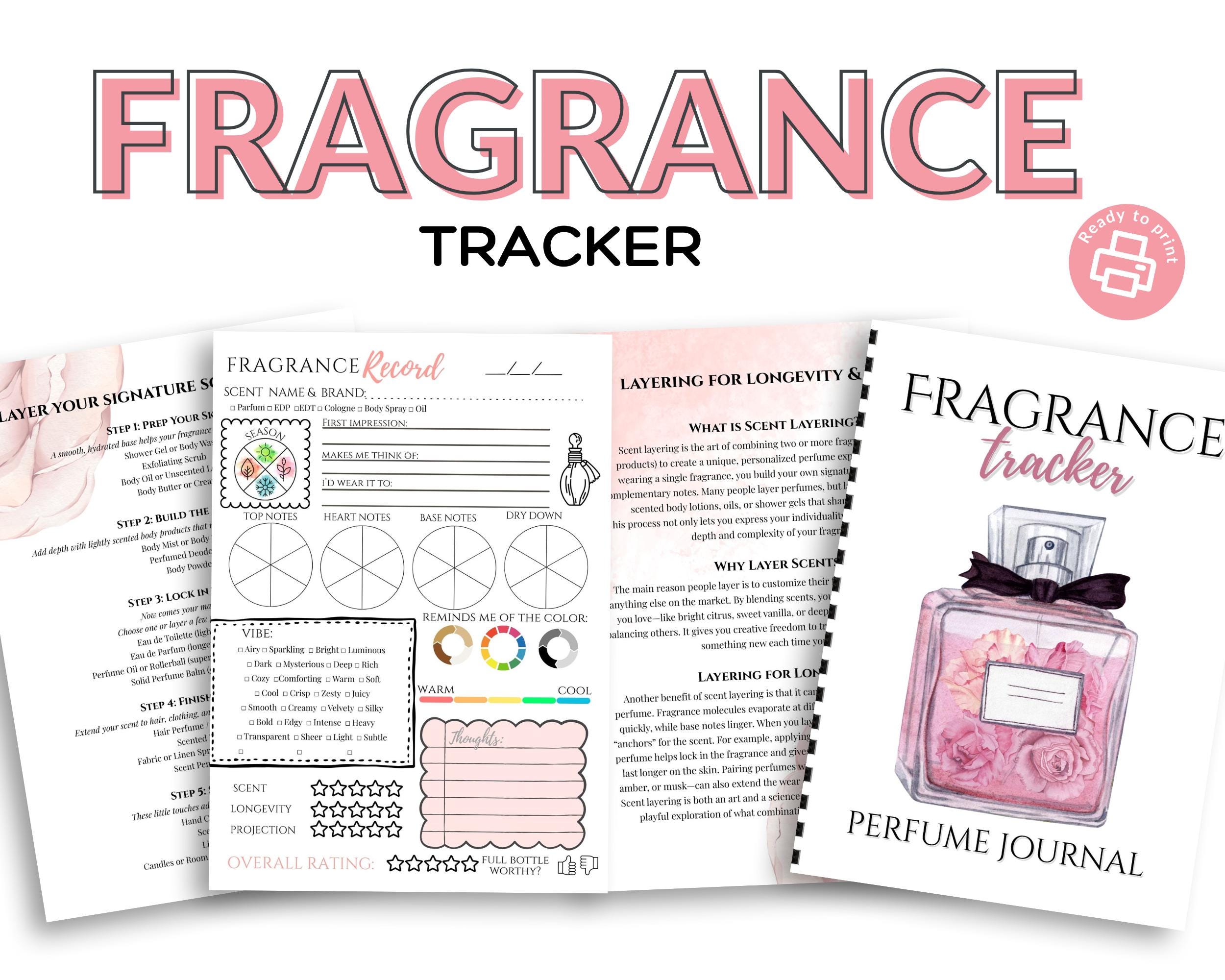 Fragrance Log Book, Perfume Tracker, Fragrance Journal, Perfume Journal ...
